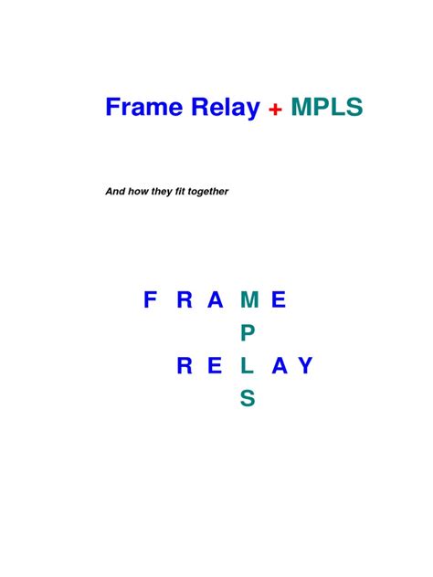 Mpls And Frame Relay Pdf Multiprotocol Label Switching Networking