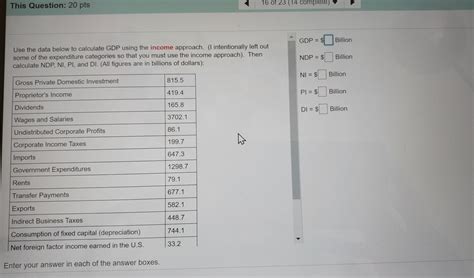 Solved This Question Pts Of Complete GDP Chegg