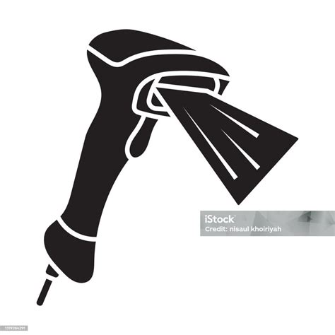 레이저 플랫 벡터 아이콘이 있는 바코드 스캐너 바코드 판독기 Qr코드에 대한 스톡 벡터 아트 및 기타 이미지 Qr코드 Usb 케이블 가격 Istock