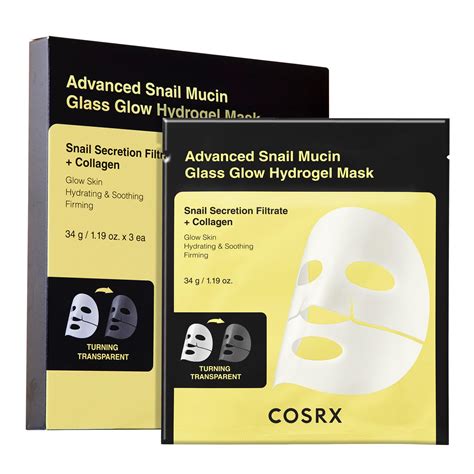 Cosrx Advanced Snail Mucin Glass Glow Hydrogel Face Masks Skincare