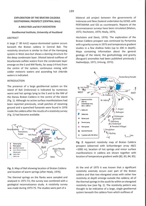 Pdf Exploration Of The Bratan Caldera Geothermal Prospect Central Bali