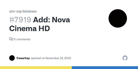 Add Nova Cinema Hd · Issue 7919 · Iptv Orgdatabase · Github