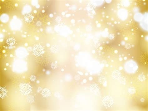 눈송이와 황금 Bokeh 배경 무료 벡터