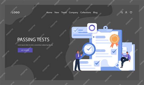 premium vector passing tests concept enthusiastic professionals highlight a completed