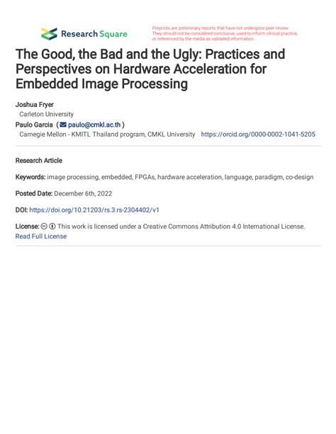 PDF The Good The Bad And The Ugly Practices And Perspectives On Hardware Acceleration For