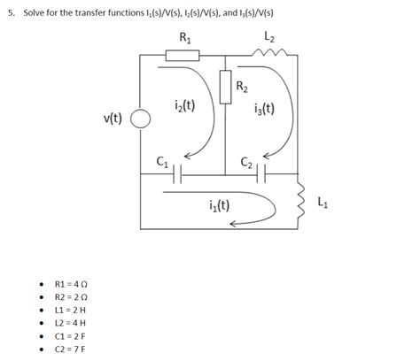 Solved 5 Solve For The Transfer Functions