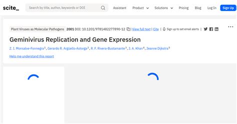Geminivirus Replication And Gene Expression Scite Report