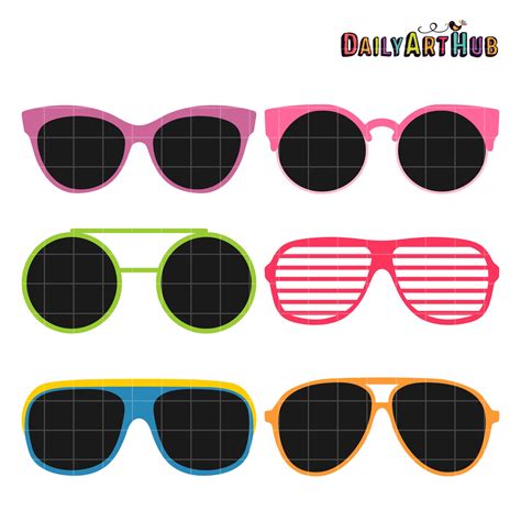 Retro Sunglasses Clip Art Set Daily Art Hub Graphics Alphabets And Svg