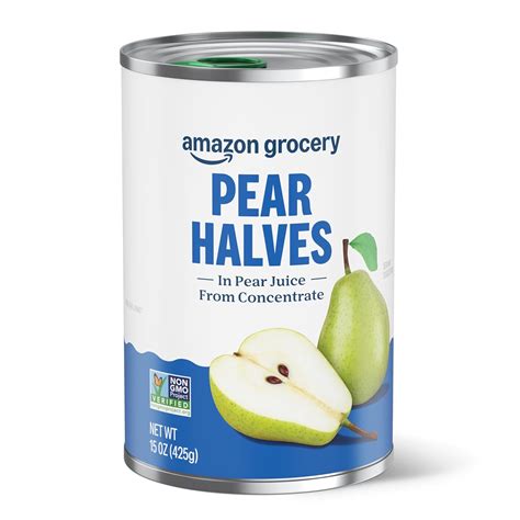 Amazon Fresh Brand Canned Pear Halves In Pear Juice From