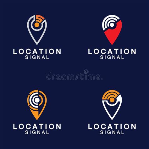 Pointer Map With Wifi Internet Signal Location Connection Icons Logo Design Stock Vector