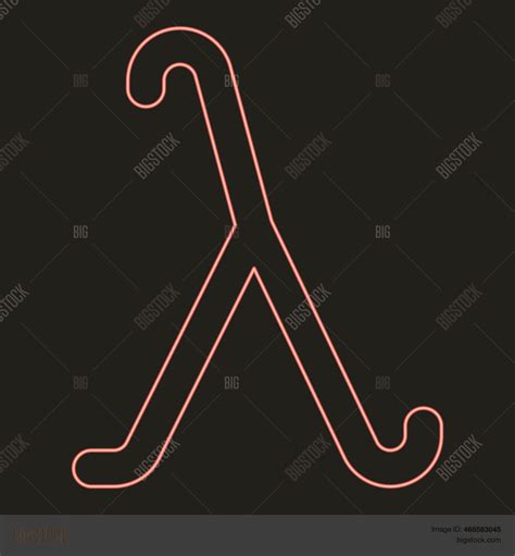 Neon Lambda Greek Vector And Photo Free Trial Bigstock
