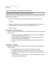 Exploring Cell Structure And Function In Lab Experiments Course Hero