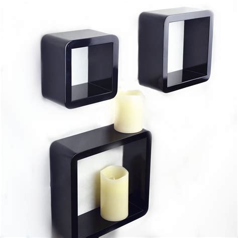 Cube Wall Shelves MDF Set Of 3 Pcs Of Shelf Round Corner Floating