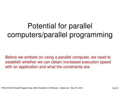 Ppt Potential For Parallel Computersparallel Programming Powerpoint