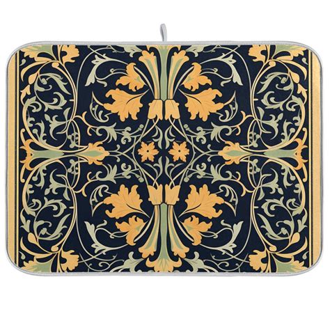 Retro Bohomia Pattern Dish Drying Mat Microfiber Kitchen Pad Large