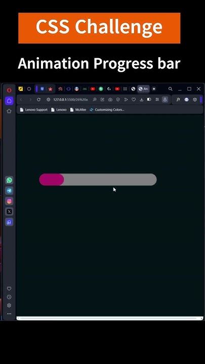 Create Animation Progress Bar Using Html And Css Css Challenge Coding Shorts Codermr