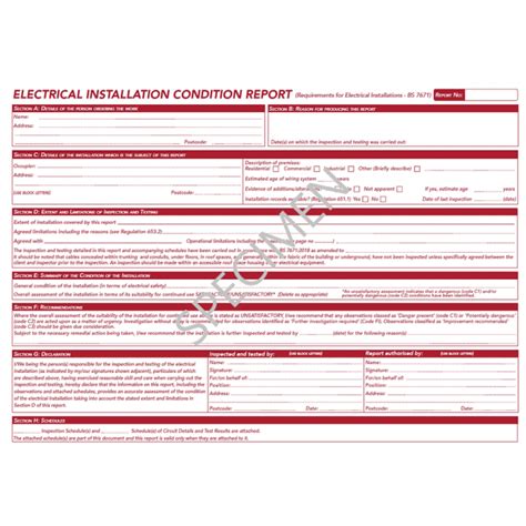 Electrical Installation Test Certificate Template