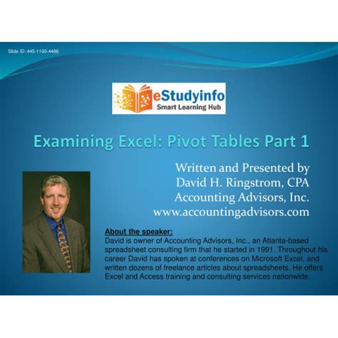 Mastering Excel Pivottables