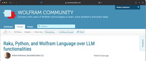 Raku Python And Wolfram Language Over Llm Functionalities Online Technical Discussion Groups