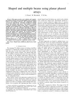 Shaped And Multiple Beams Using Planar Phased Arrays