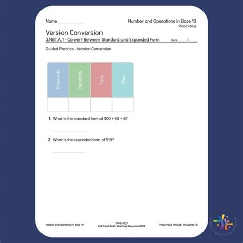 Convert Between Standard And Expanded Form Lesson Plan And Worksheet Pack 4233