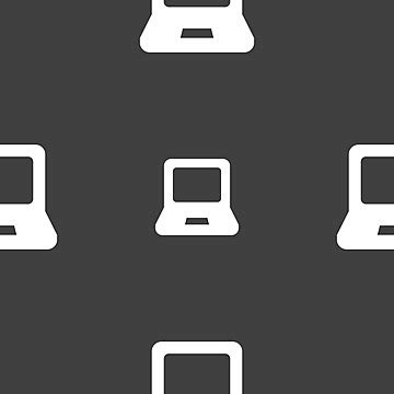 Vector Seamless Pattern Of Laptop Symbol On Gray Background With Notebook Pc Icon Vector