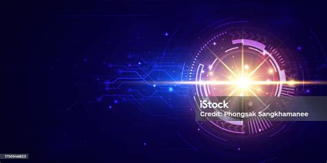 추상 디지털 기술 미래 회로 파란색 주황색 배경 사이버 과학 기술 혁신 통신 미래 Ai 빅 데이터 인터넷 네트워크 연결 클라우드 하이테크 그림 벡터 0명에 대한 스톡 벡터