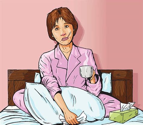 Woman Sick In Bed Clip Art Vector Images And Illustrations Istock