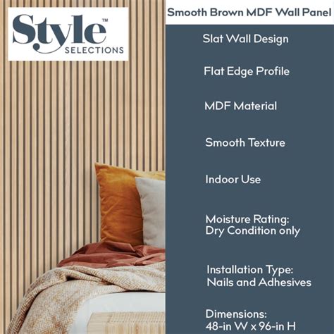Style Selections 1 1 9 In X 48 In X 96 In Smooth Mdf Slat Wall Panel In