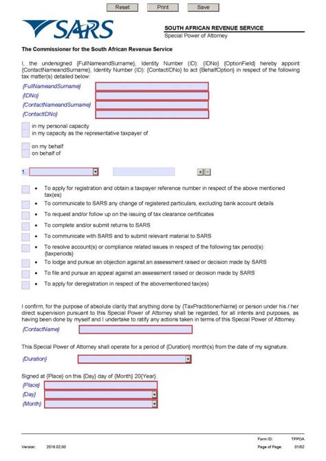 Download Sars Special Power Of Attorney Sppoa Form Formfactory