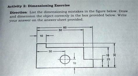 Activity 2 Dimensioning Exercise Direction List The Dimensioning