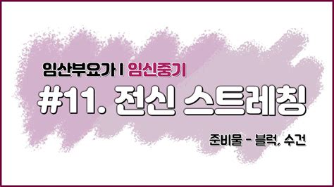 11 임신중기 전신스트레칭 Youtube