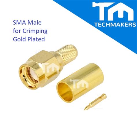 1 Set Of Sma Connector Male Plug Rf Adapter Crimp Plug For Coax Rg174