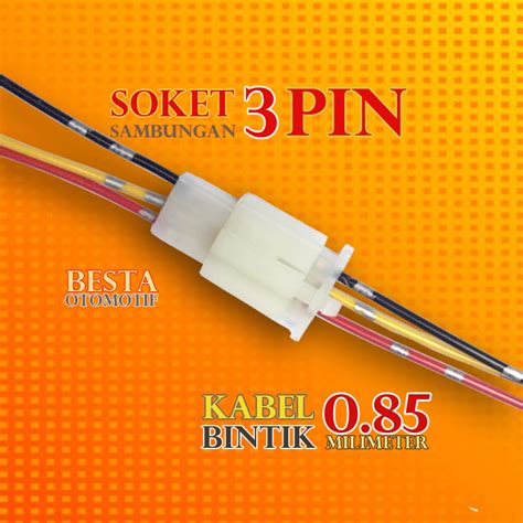 Soket Sambungan 3 Pin Kecil Conector Socket 3 Pin Kabel Bintik 085