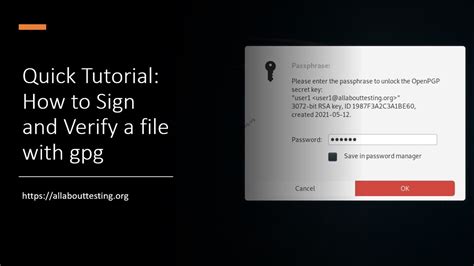 Quick Tutorial How To Sign And Verify A File With Gpg All About Testing