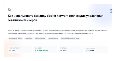 Как использовать команду Docker Network Connect для управления сетями контейнеров Labex