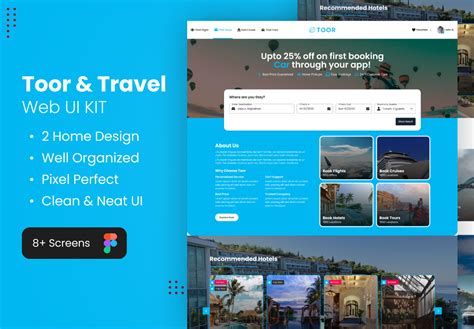 Tour Travel Booking Web Template Figma