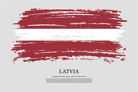 브러시 스트로크 효과와 정보 텍스트 포스터 벡터와 라트비아 플래그 0명에 대한 스톡 벡터 아트 및 기타 이미지 0명 공휴일