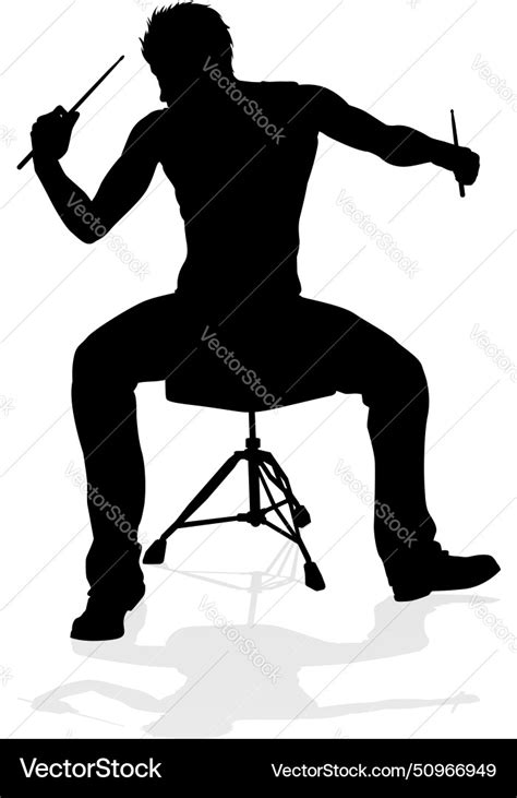 Musician Drummer Silhouette Royalty Free Vector Image