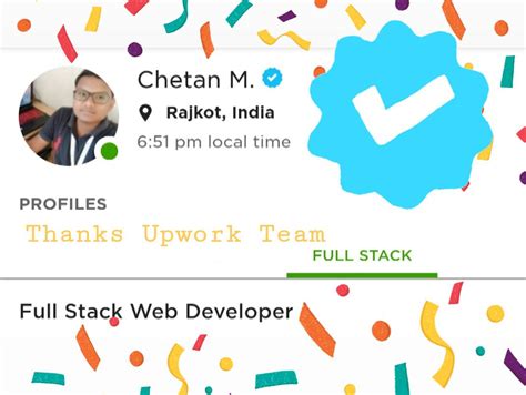 chetan majithiya on linkedin thank you upwork and my team for got this badge 🏅🔘