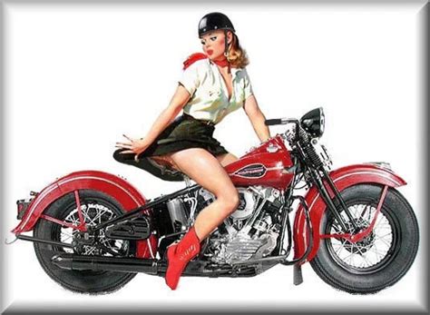 Vintage Harley Davidson Pin Up Girl Flat Flexible Refrigerator Magnet