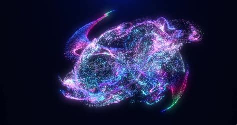 Rotation Abstract Futuristic Shape Of Smoke And Dust Particle Flow