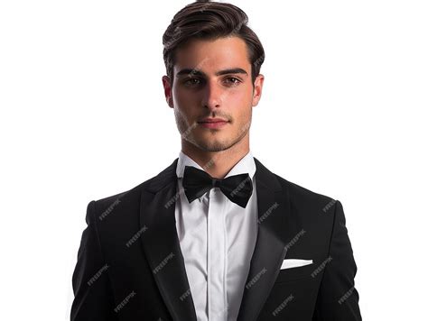 A Man In A Suit Standing In Front Of A White Background Premium Ai Generated Image