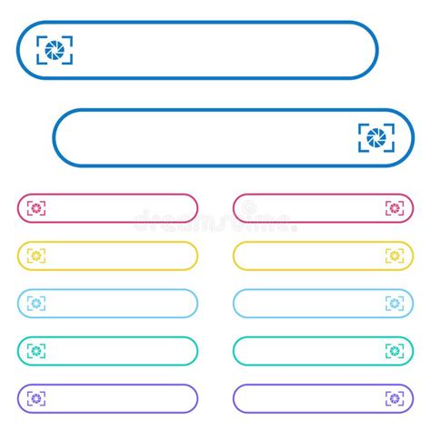 Camera Aperture Setting Icons In Rounded Color Menu Buttons Stock Vector Illustration Of