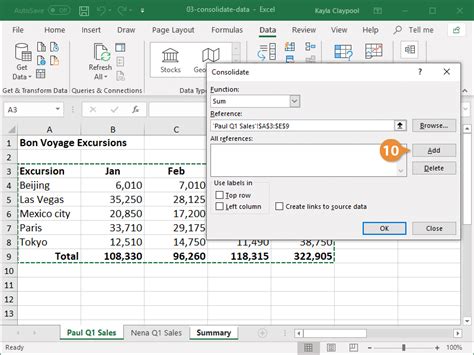 Consolidate Data In Excel Excel Tutorial
