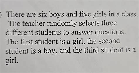Solved There Are Six Babes And Five Girls In A Class The Chegg Com