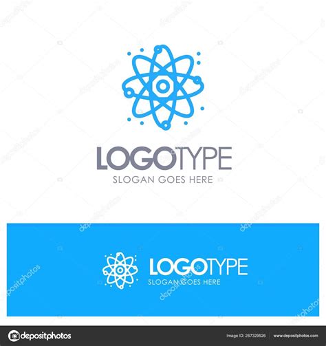 Physics React Science Blue Outline Logo With Place For Tagline Stock