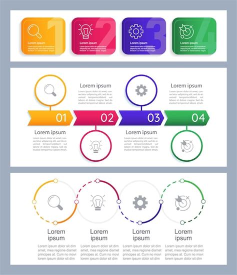 Premium Vector Solution Infographic Chart Design Template Set