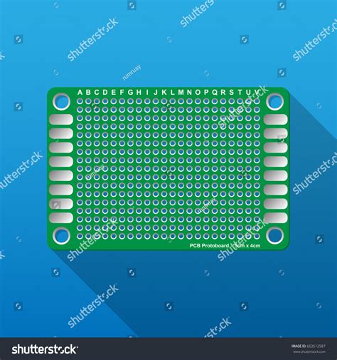 Pcb Breadboard Protoboard Electronics Circuit Design Stock Vector Royalty Free 663512587