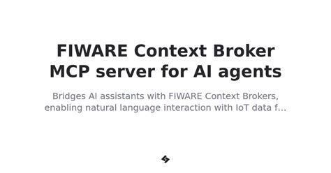 Fiware Context Broker Mcp Server For Ai Agents